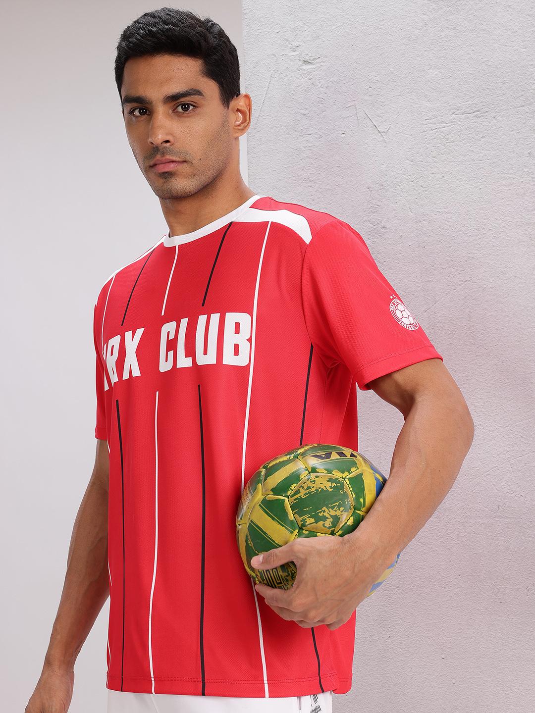 Buy HRX By Hrithik Roshan Striped & Printed Football Jersey - Tshirts ...