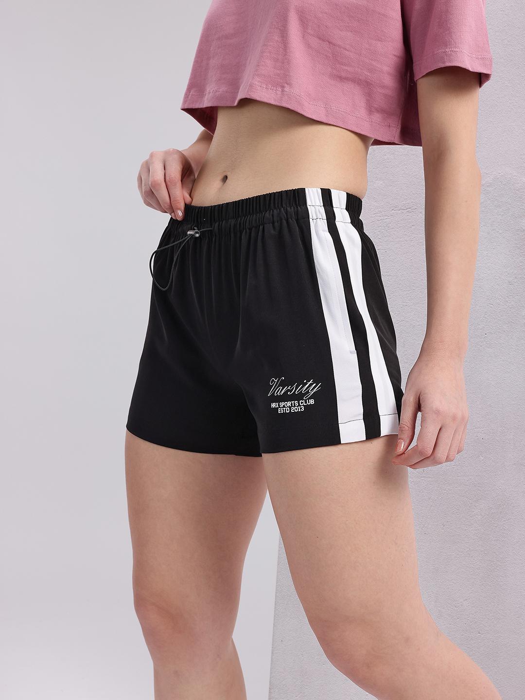 Buy HRX By Hrithik Roshan Women Side Striped Shorts - Shorts for Women ...