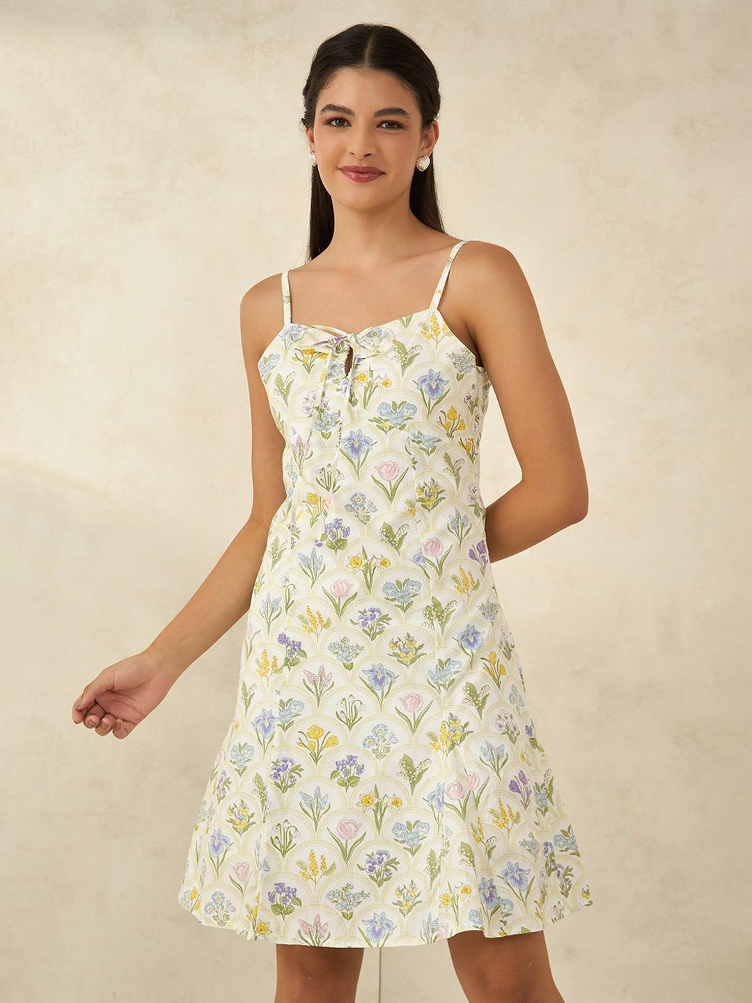 Buy Virgio Pure Cotton Godet Panel Printed Dress - Dresses for Women ...