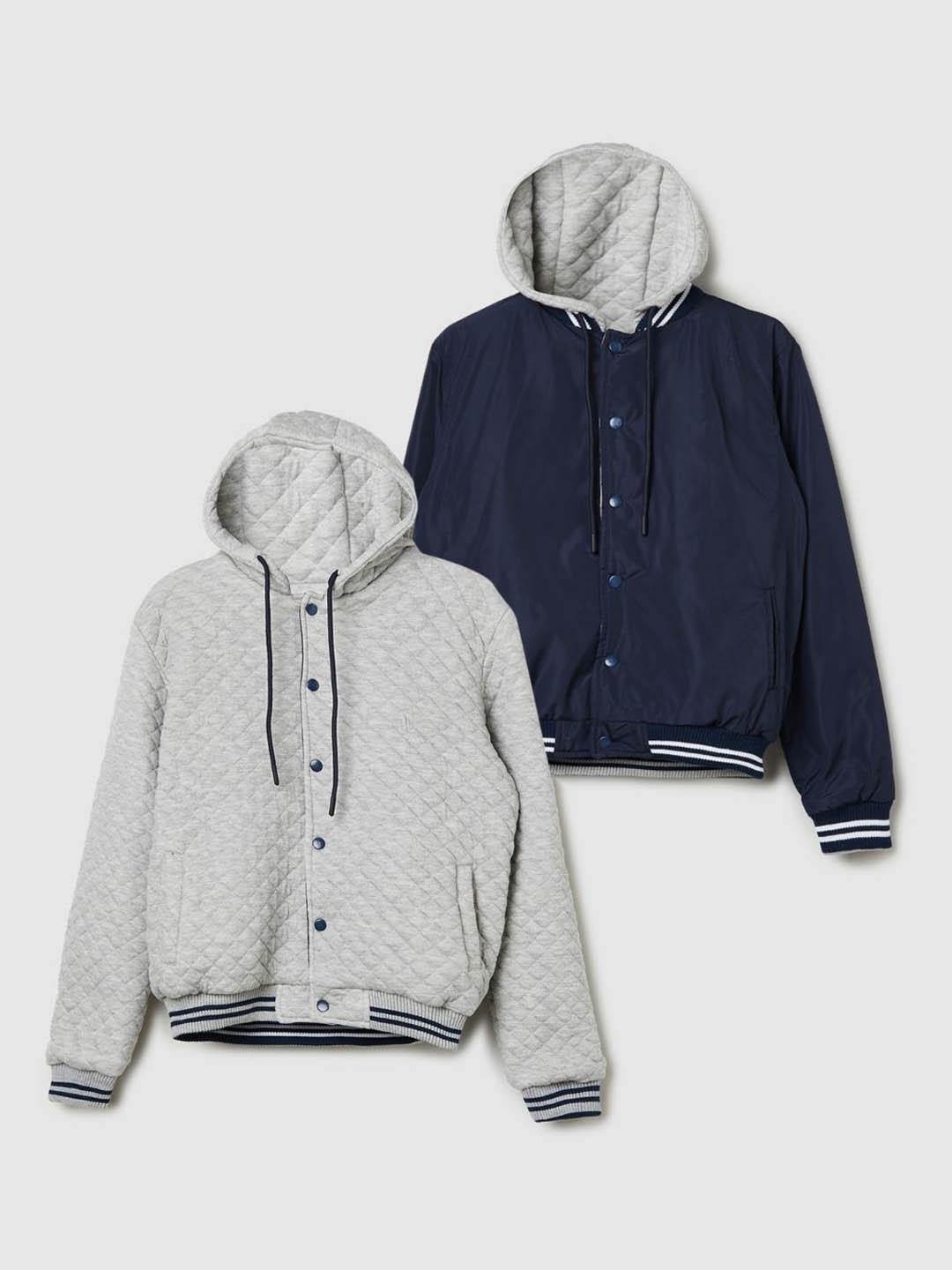 Buy Max Boys Pack Of 2 Solid Hooded Bomber Jackets - Jackets for Boys ...