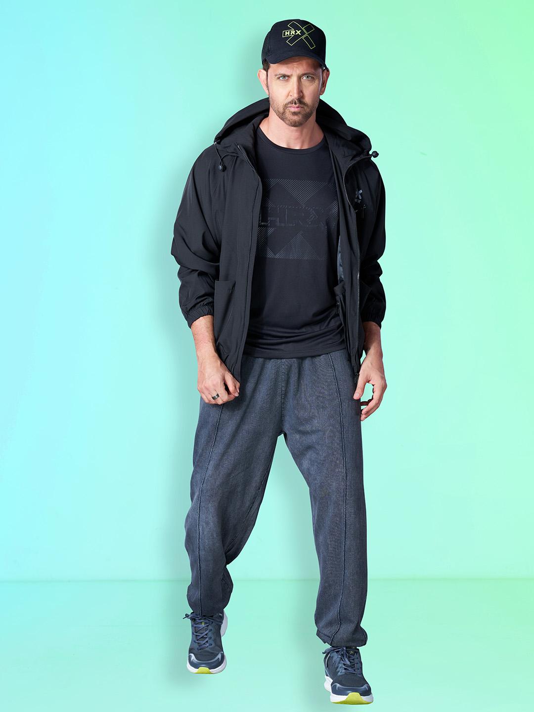 Buy HRX By Hrithik Roshan Men Hooded Solid Casual Windcheater Sporty ...