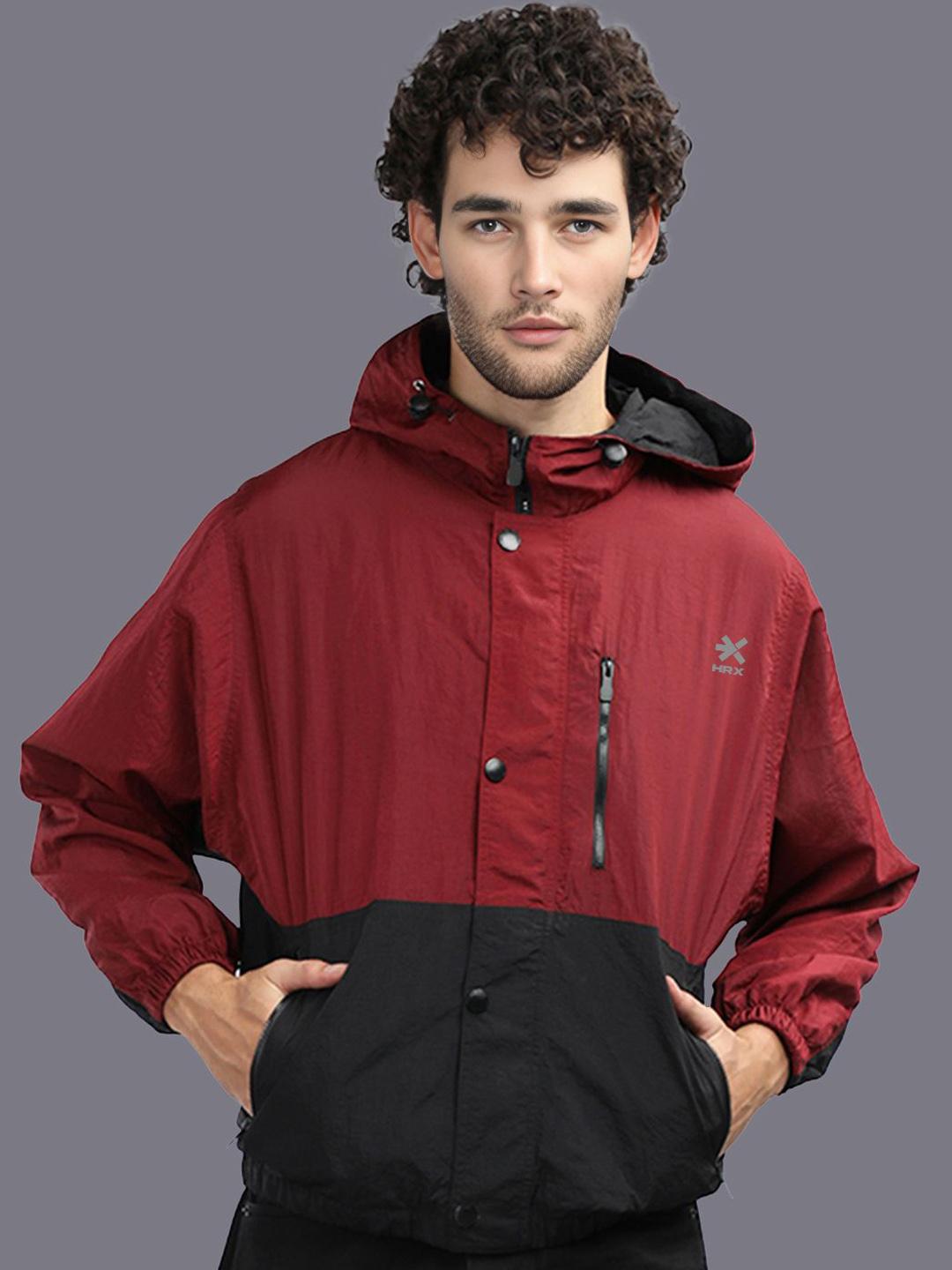Buy HRX By Hrithik Roshan Men Hooded Colourblocked Casual Windcheater ...