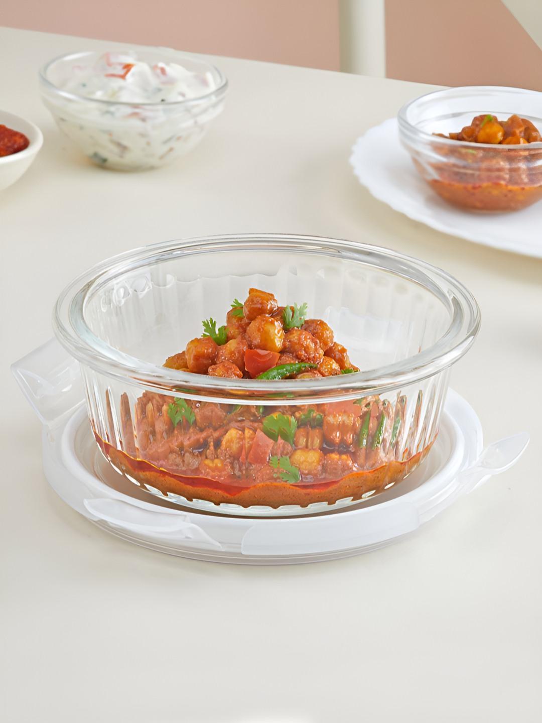 Buy Borosil Fluted Klip N Store Transparent Borosilicate Glass ...
