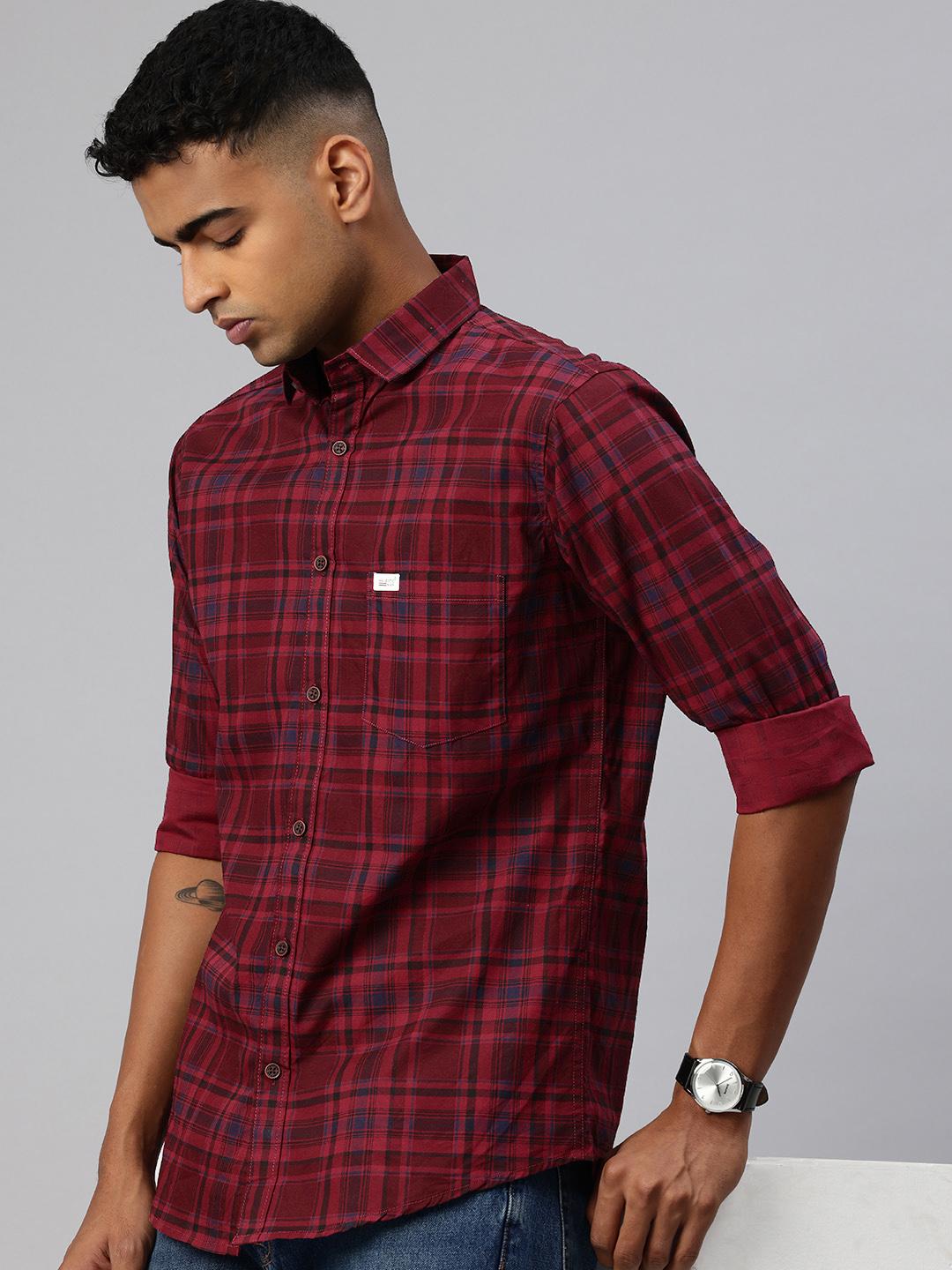 Buy Majestic Man Regular Fit Checked Pure Cotton Casual Shirt - Shirts ...