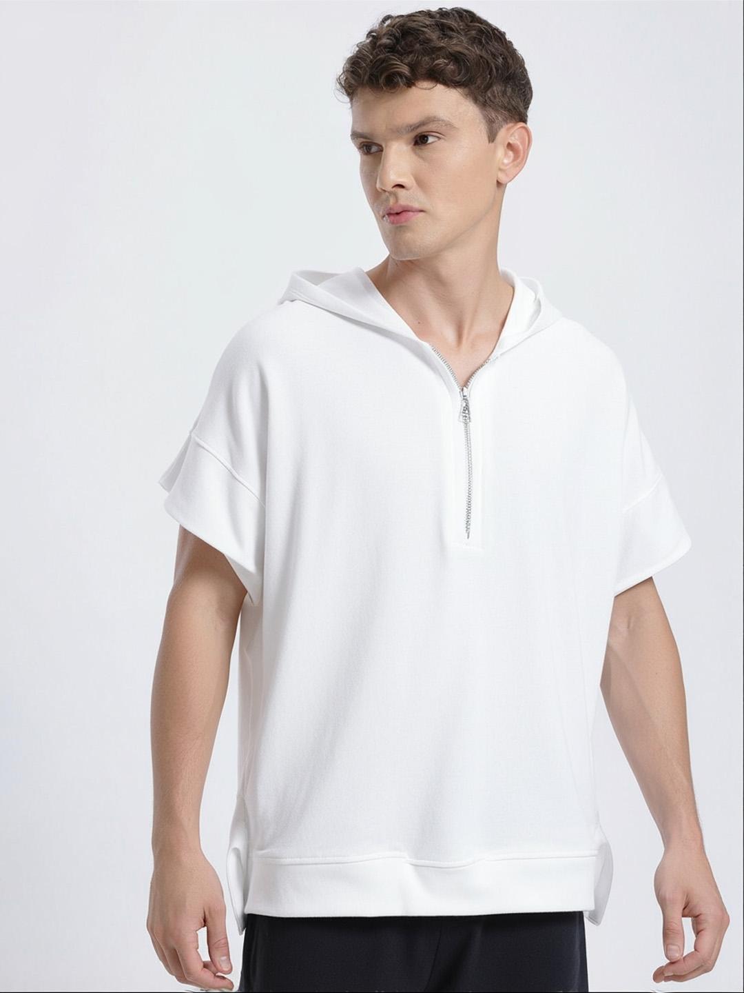 Buy StyleCast X Revolte Solid Extended Sleeves Hooded T Shirt - Tshirts ...