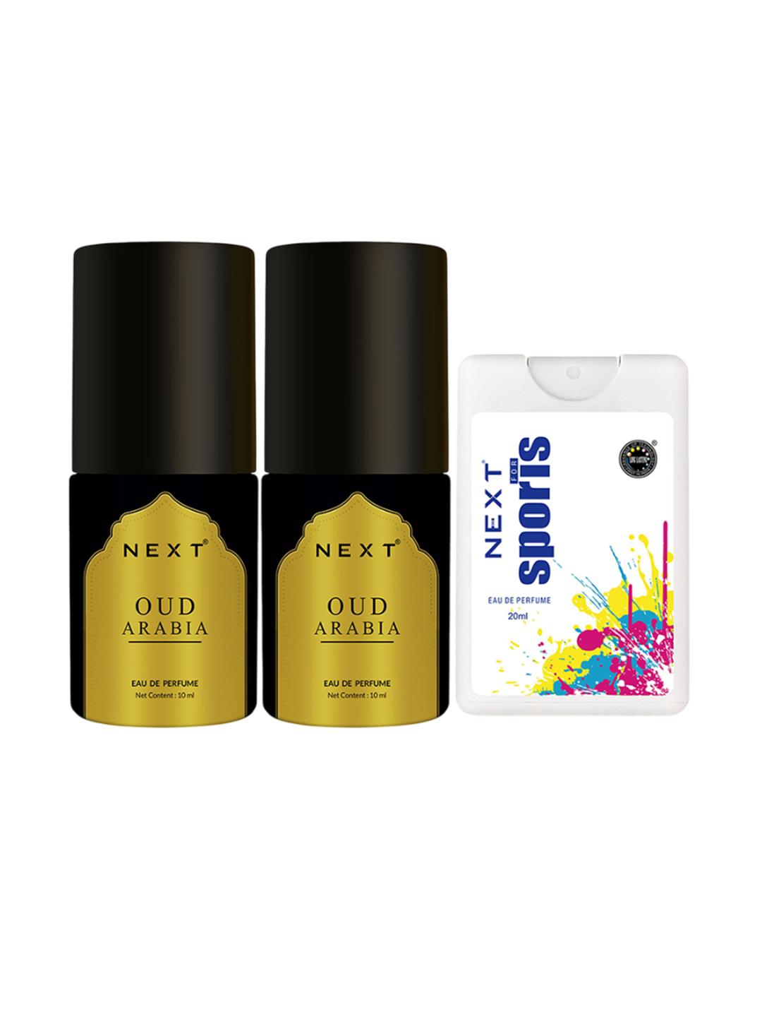 Buy NEXT CARE Set Of 3 Oud Arabia & Sports Pocket Long Lasting Eau De ...