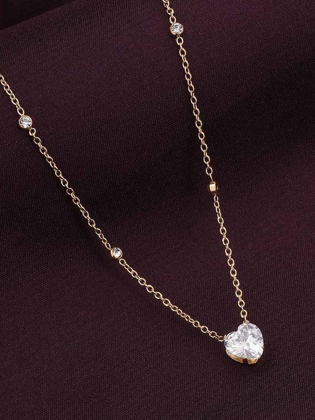 Buy PALMONAS Gold Plated Stainless Steel CZ Stone Studded Anti Tarnish ...