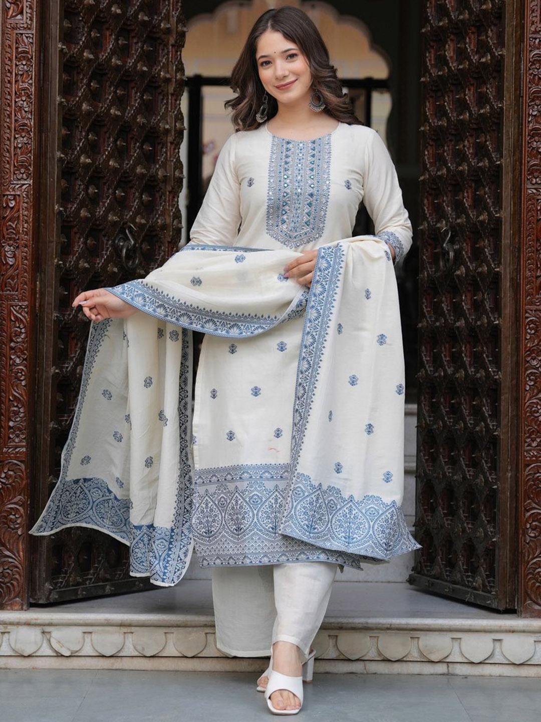 Buy Sitaram Designer Ethnic Motifs Printed Pure Cotton Kurta With ...