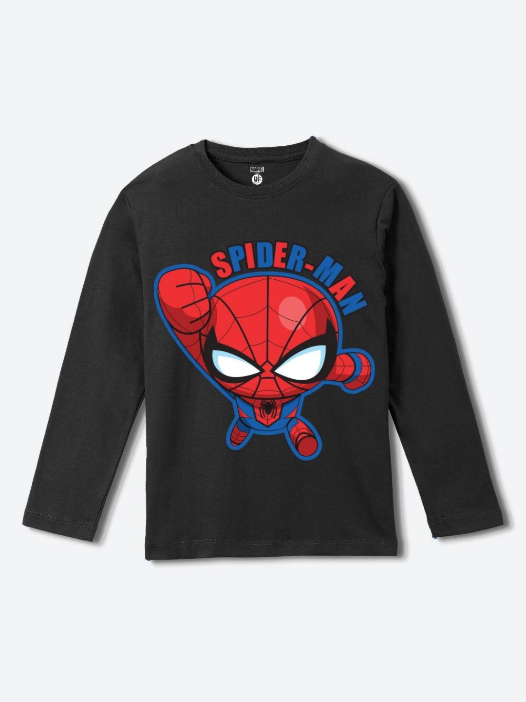 Buy YK Marvel Boys Spider Man Graphic Printed Round Neck Pure Cotton T ...