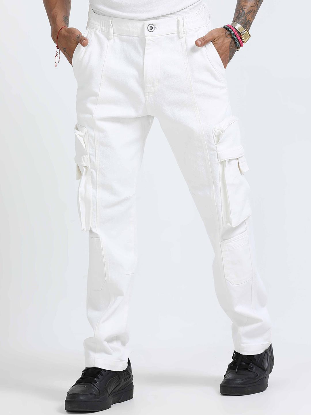 Buy Italian Colony Men Relaxed Straight Leg Straight Fit Cargos ...