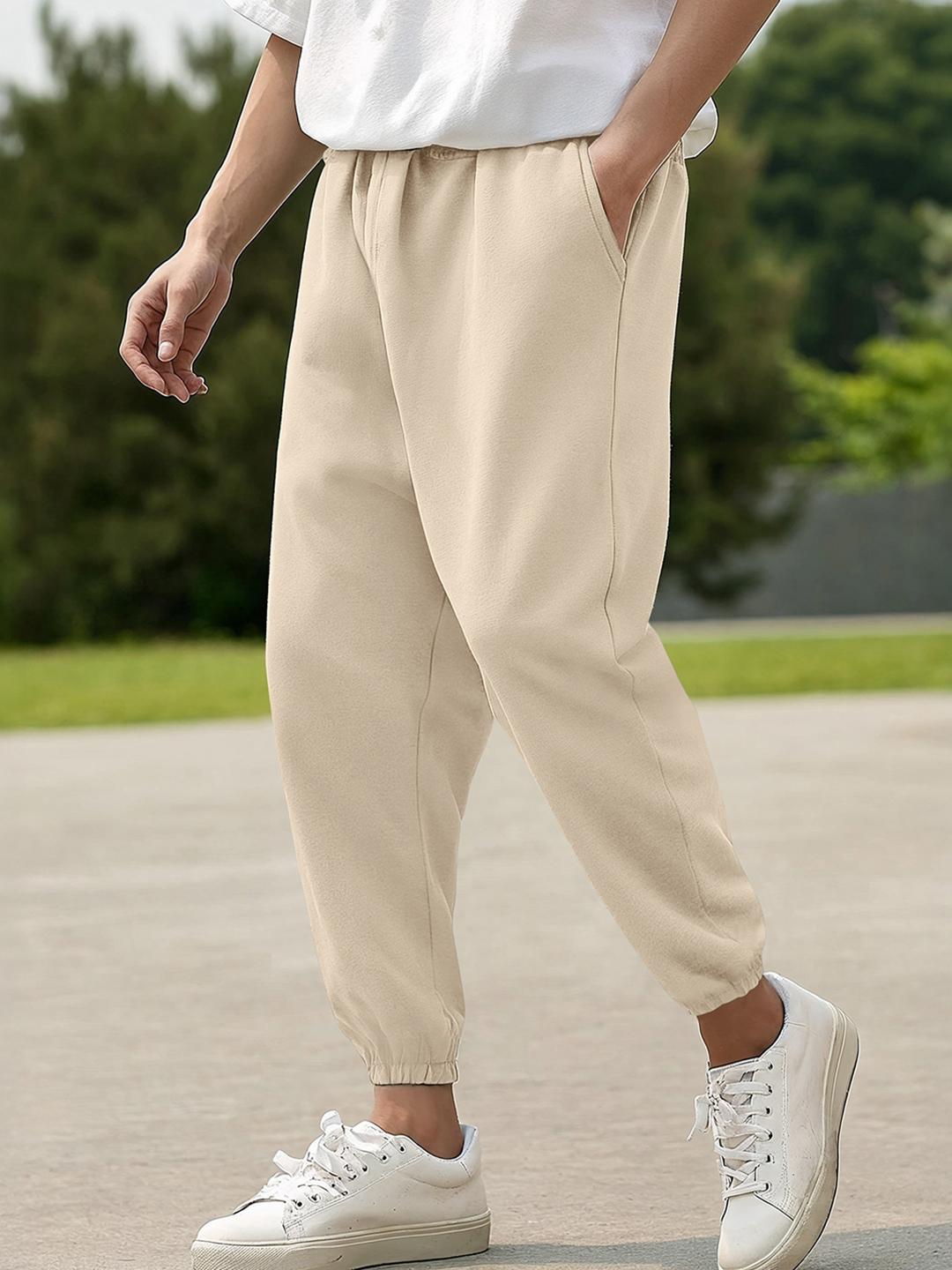 Buy Bewakoof Men Beige Oversized Joggers - Track Pants for Men 32184460 ...