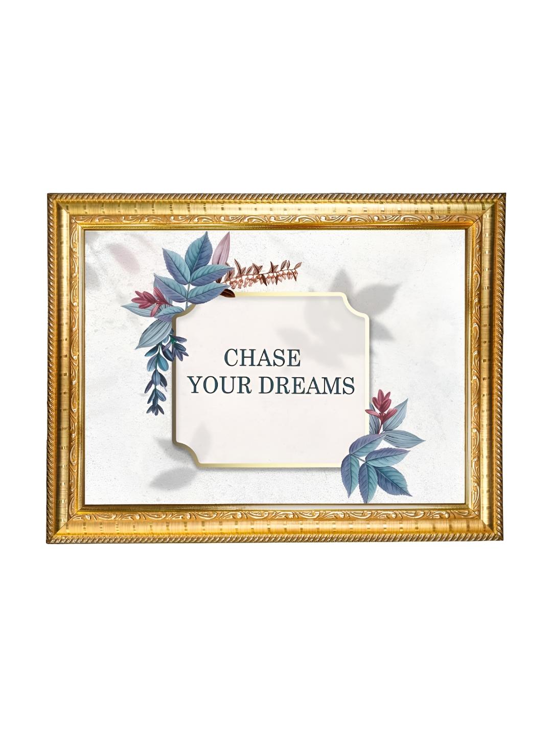 Buy Hawai Gold Toned Motivational Quote Chase Your Dreams Wooden Wall ...