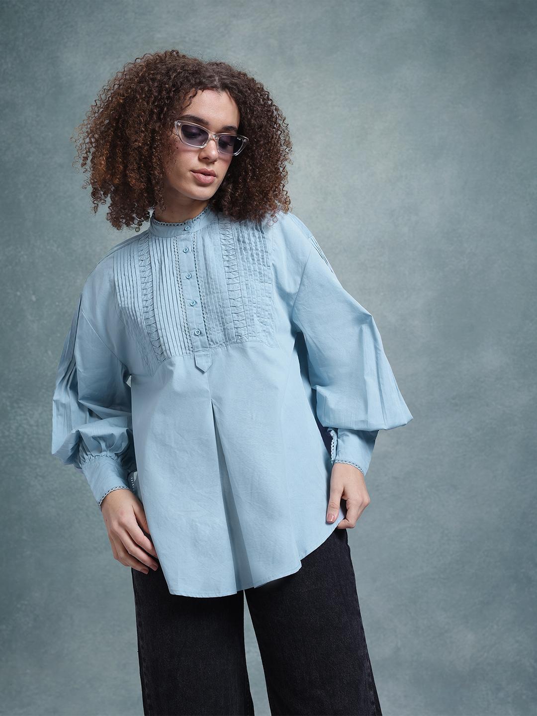 Buy The Roadster Lifestyle Co. Classic Pin Tucks Volume Sleeve Pure ...