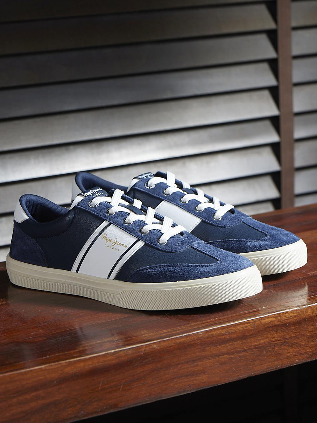 Buy Pepe Jeans Men Colourblocked PU Sneakers - Casual Shoes for Men ...
