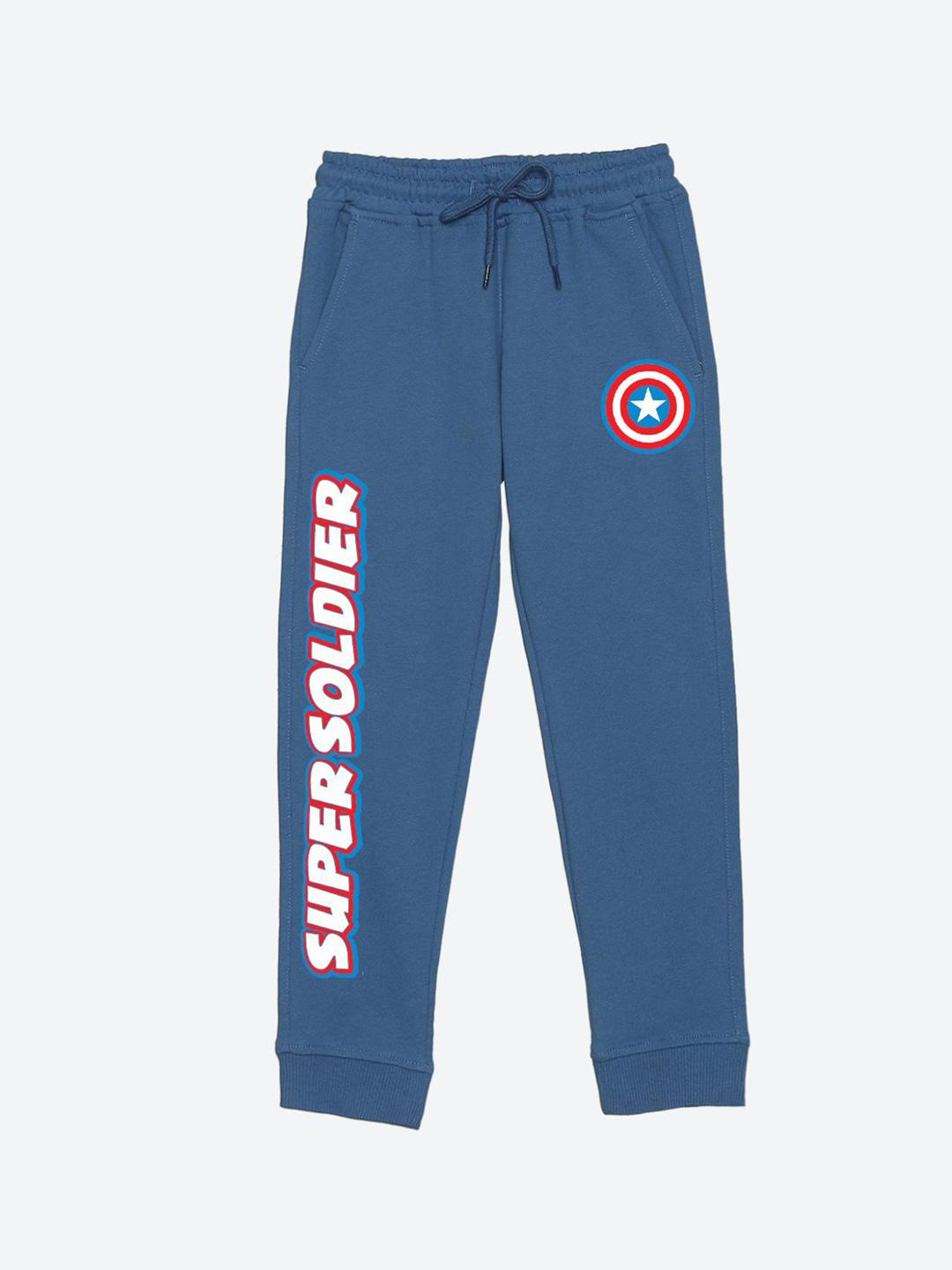 Buy YK Marvel Boys Typography Printed Mid Rise Joggers - Track Pants ...