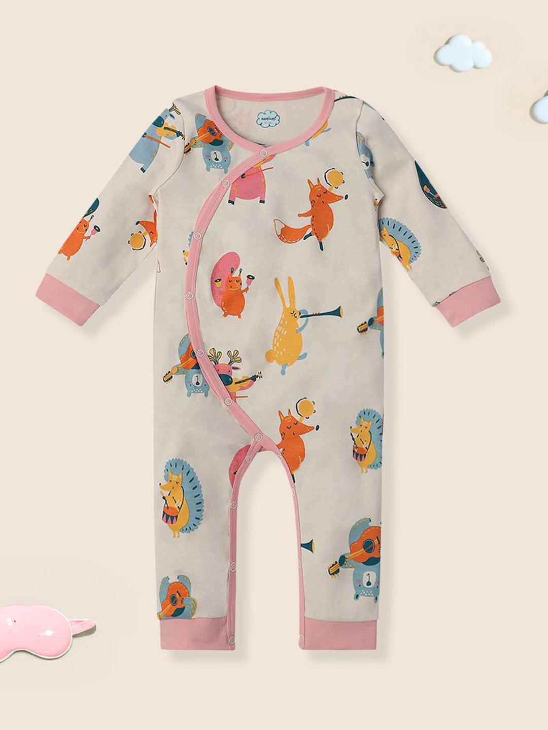 Buy Nauti Nati Infants Animal Print Soft 100% Cotton Sleepsuit ...