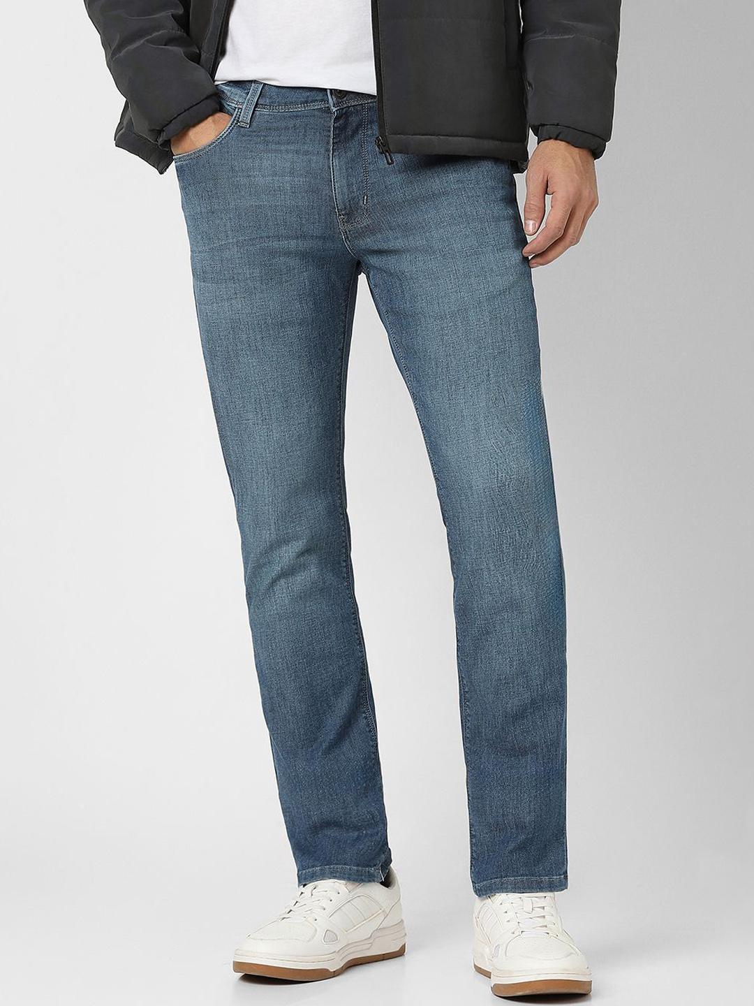 Buy VAN HEUSEN DENIM LABS Men Slim Fit Mid Rise Low Distress Light Fade ...