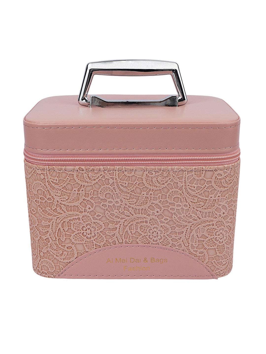 Buy Cameleon Cosmetic Textured Makeup Vanity Box Pink - Travel ...