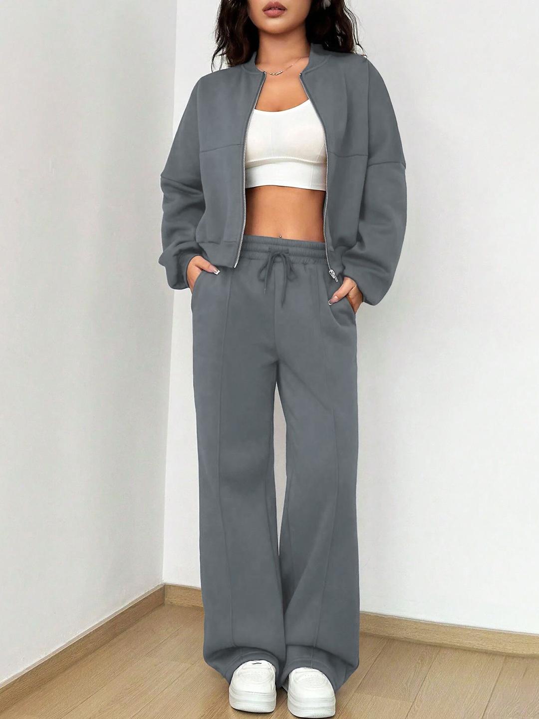 Buy Stylecast X Slyck Mandarin Collar Sweatshirt With Trouser - Co Ords ...