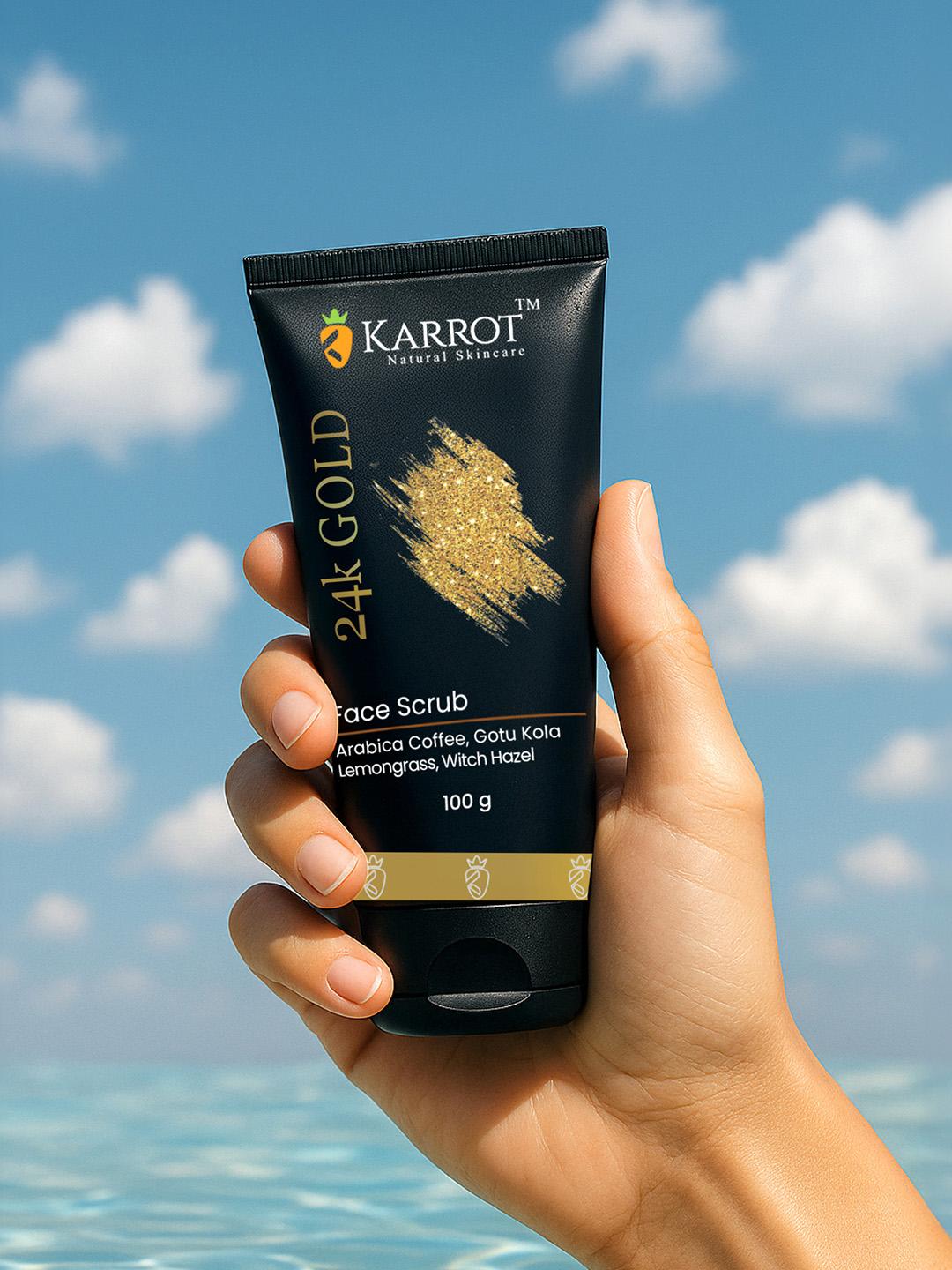 Buy Karrot Natural Skincare 24K Gold Brightening Face Scrub For Glowing ...