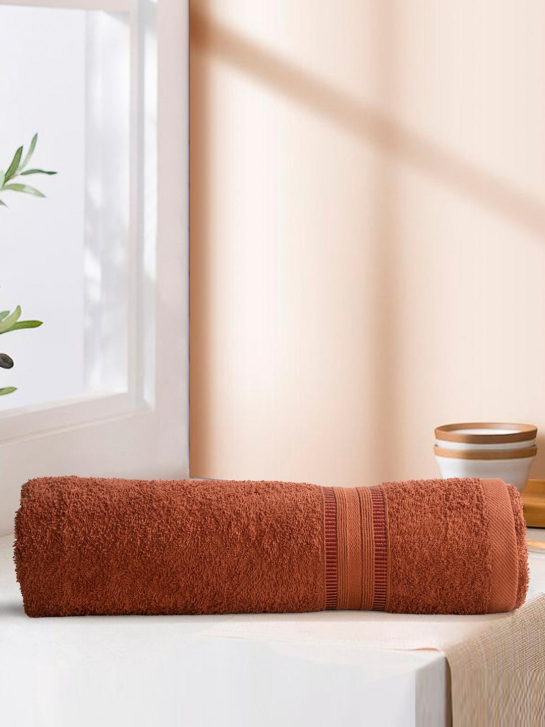 Buy LacyLook Rust Solid Cotton 400GSM Super Absorbent Adult Regular ...