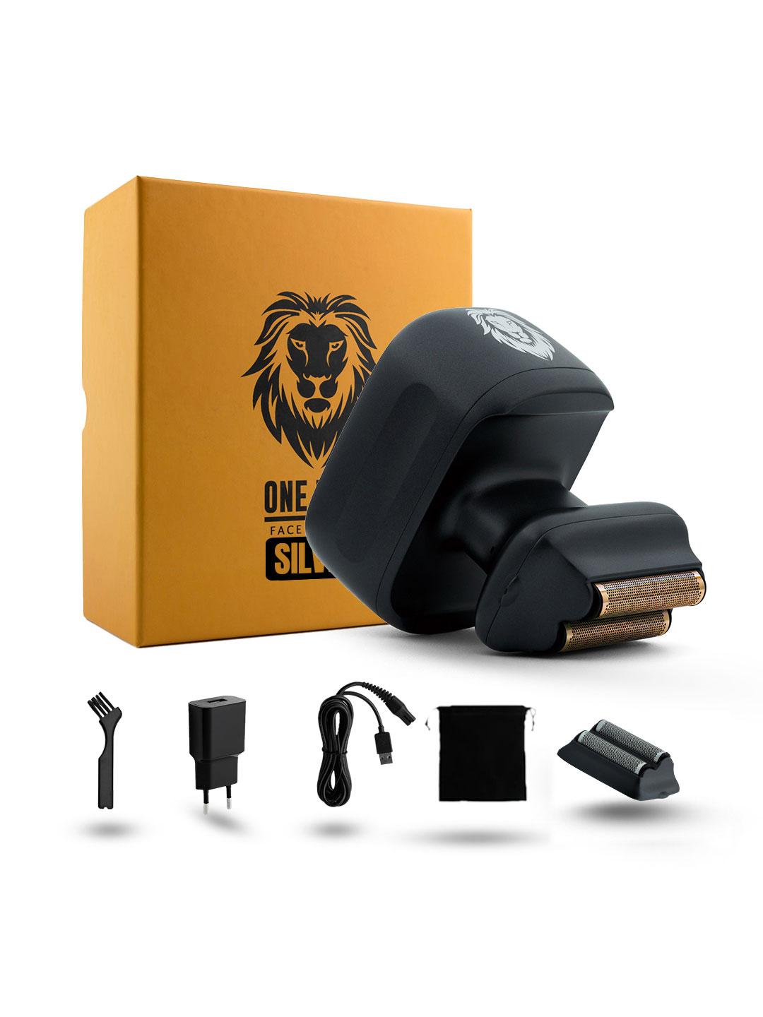 Buy Skull Shaver One Lion Silver Pro Men Precision Face Shaving ...
