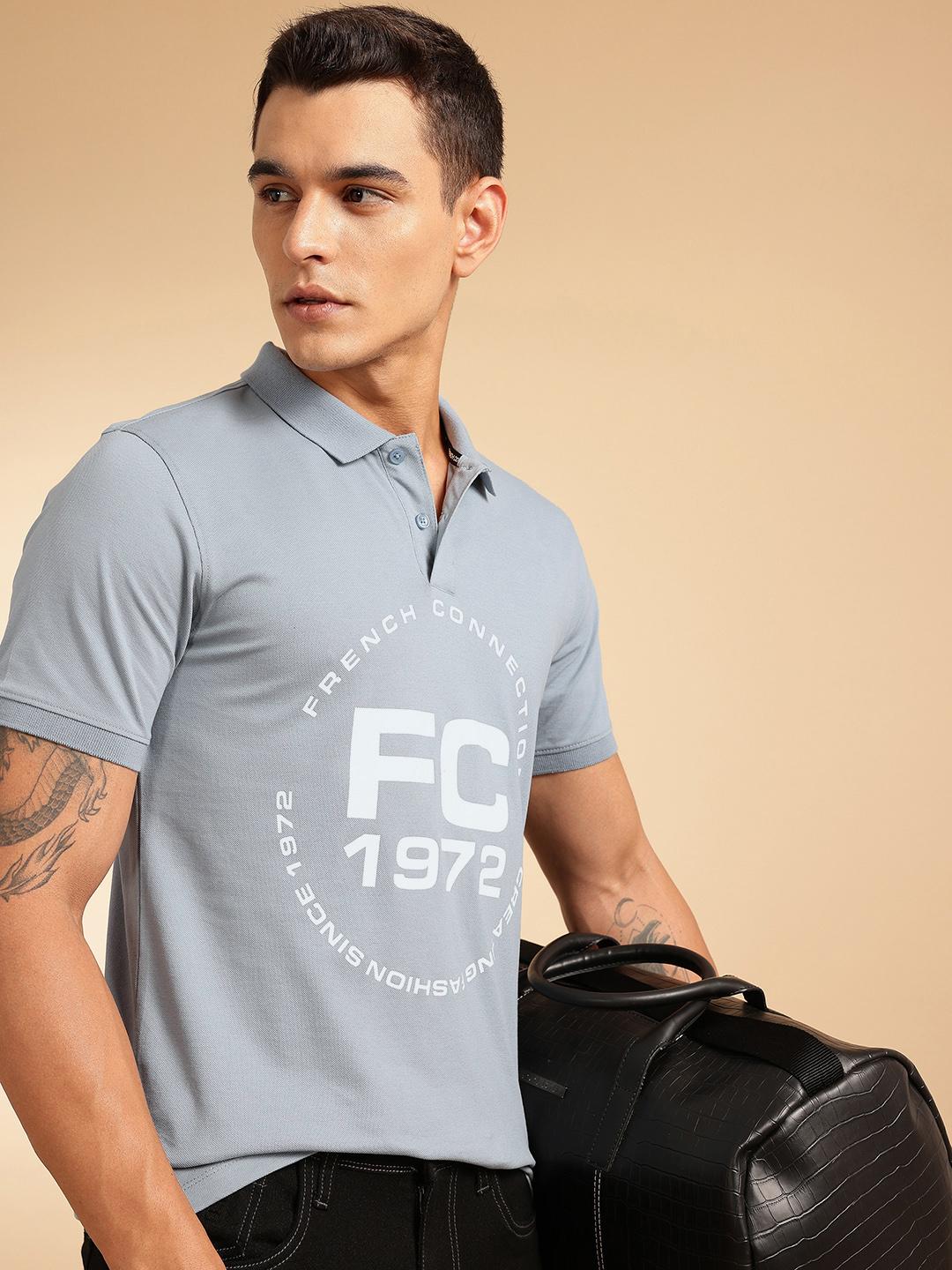Buy French Connection Brand Logo Printed Polo Collar T Shirt - Tshirts ...