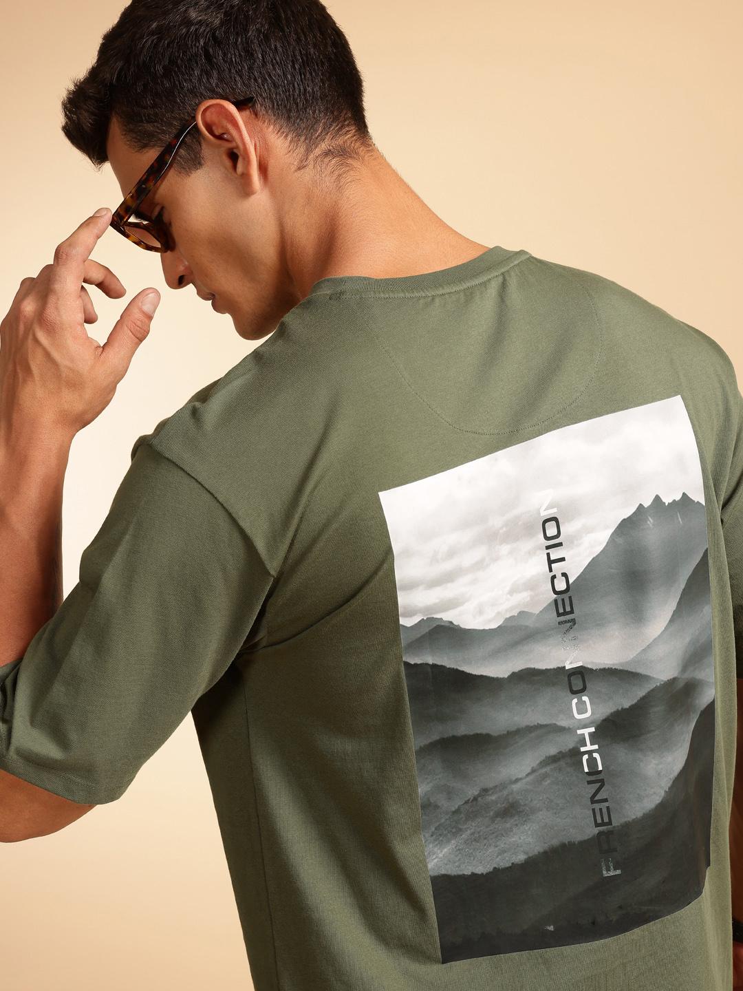 Buy French Connection Graphic Printed Drop Shoulder Sleeves Pure Cotton ...