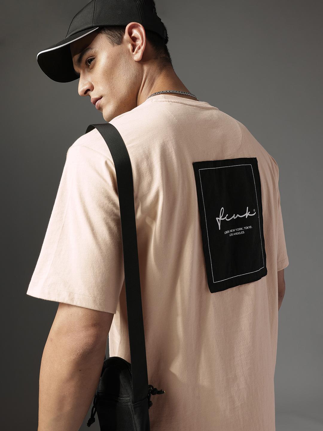 Buy FCUK Brand Logo Printed Drop Shoulder Sleeves Pure Cotton Relaxed ...