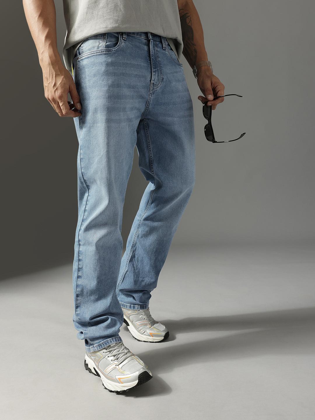 Buy FCUK Men Relaxed Fit Light Fade Stretchable Jeans - Jeans for Men ...