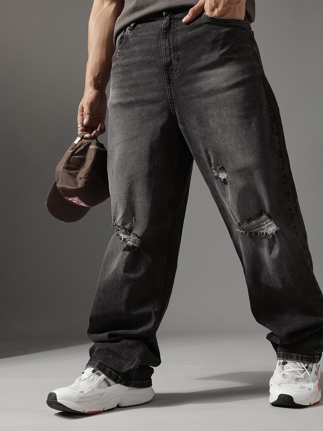 Buy FCUK Men Relaxed Fit Mildly Distressed Light Fade Stretchable Jeans ...