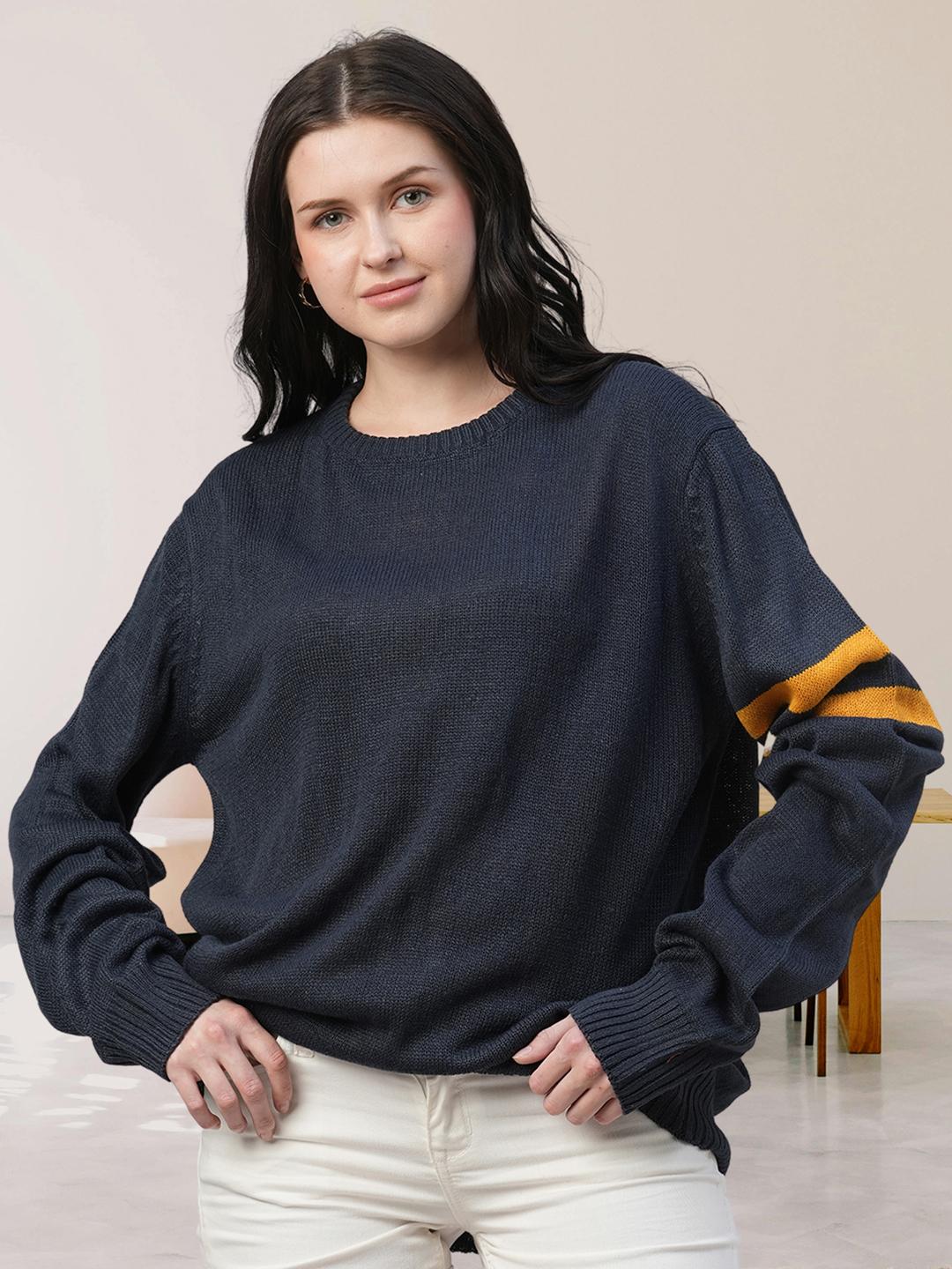 Buy PRONK Women Self Design Pullover Sweater - Sweaters for Women ...