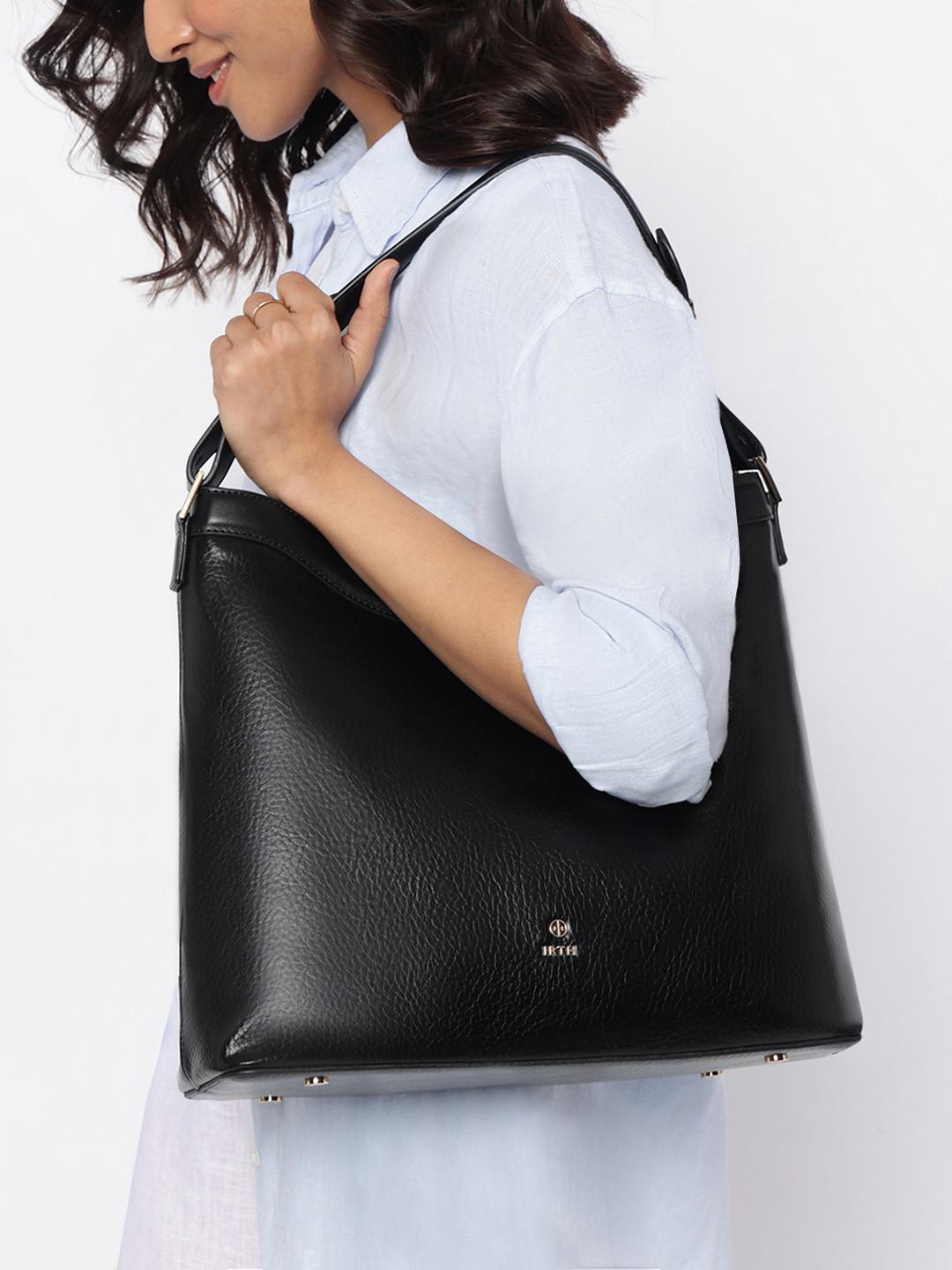 Buy IRTH By House Of Titan Textured Structured Shoulder Bag - Handbags ...