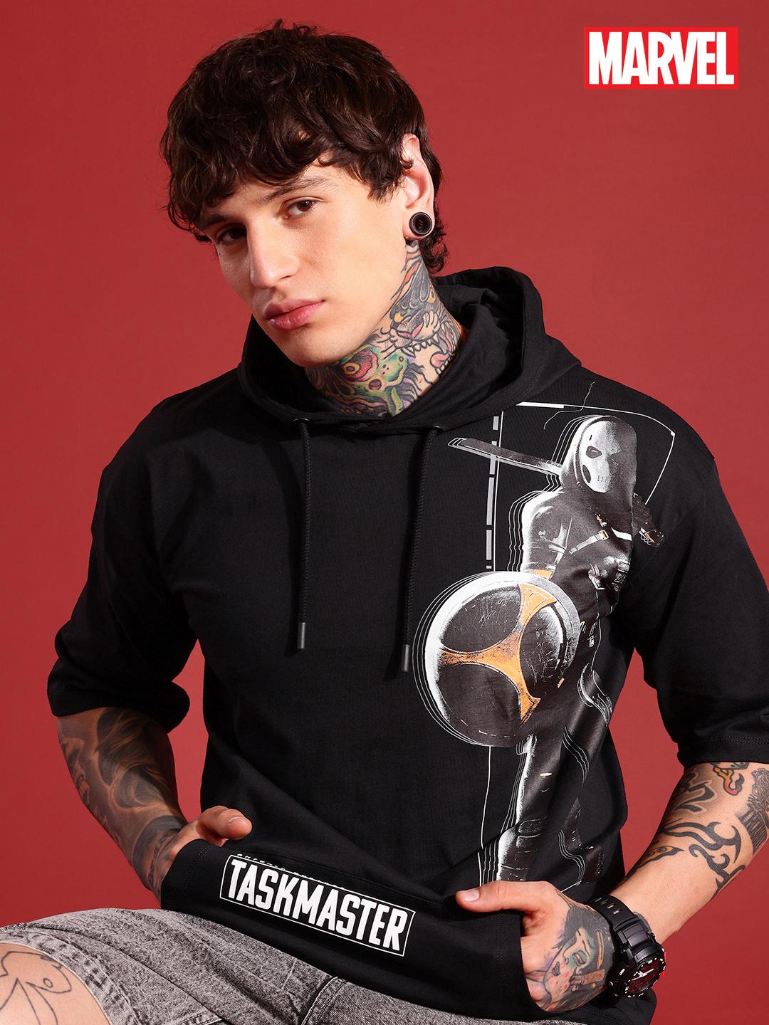 Buy MARVEL STREET Taskmaster Graphic Printed Pure Cotton Oversized ...