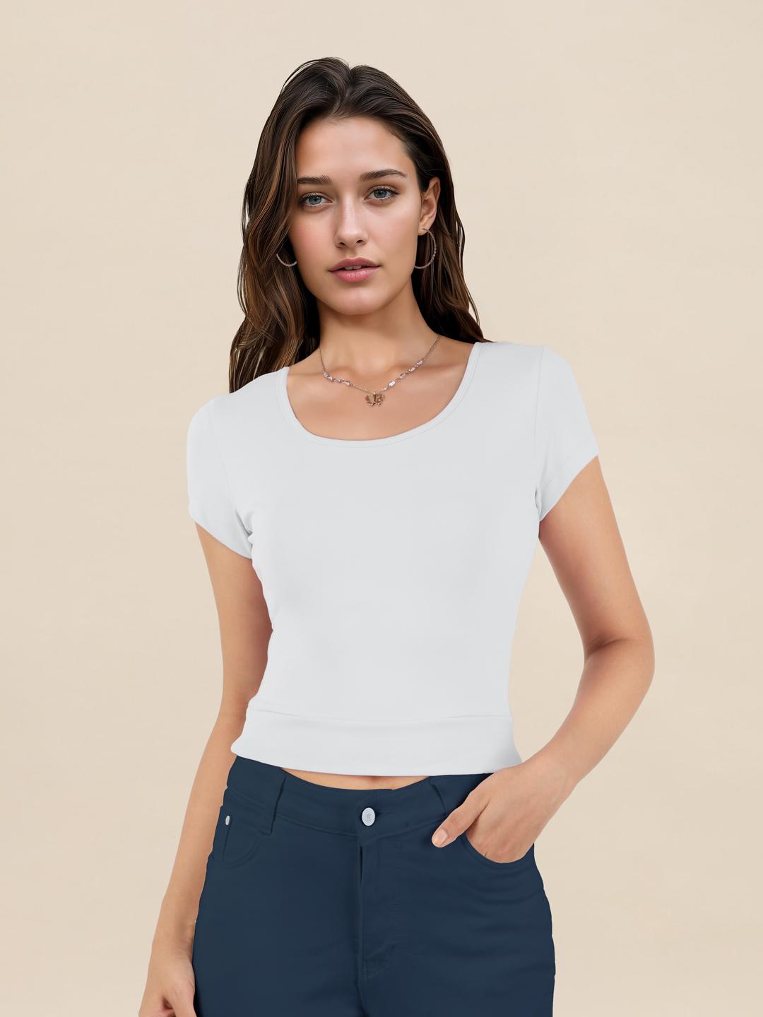 Buy DressBerry Round Neck Solid Crop Top - Tops for Women 32523093 | Myntra