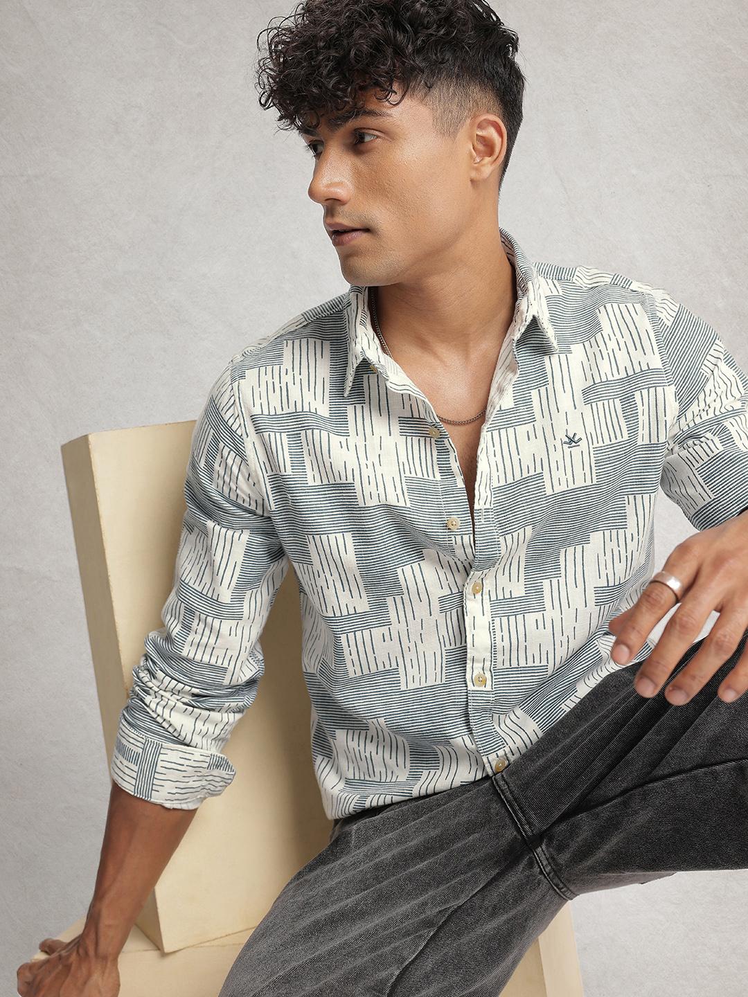 Buy WROGN Printed Pure Cotton Casual Shirt - Shirts for Men 32542687 ...