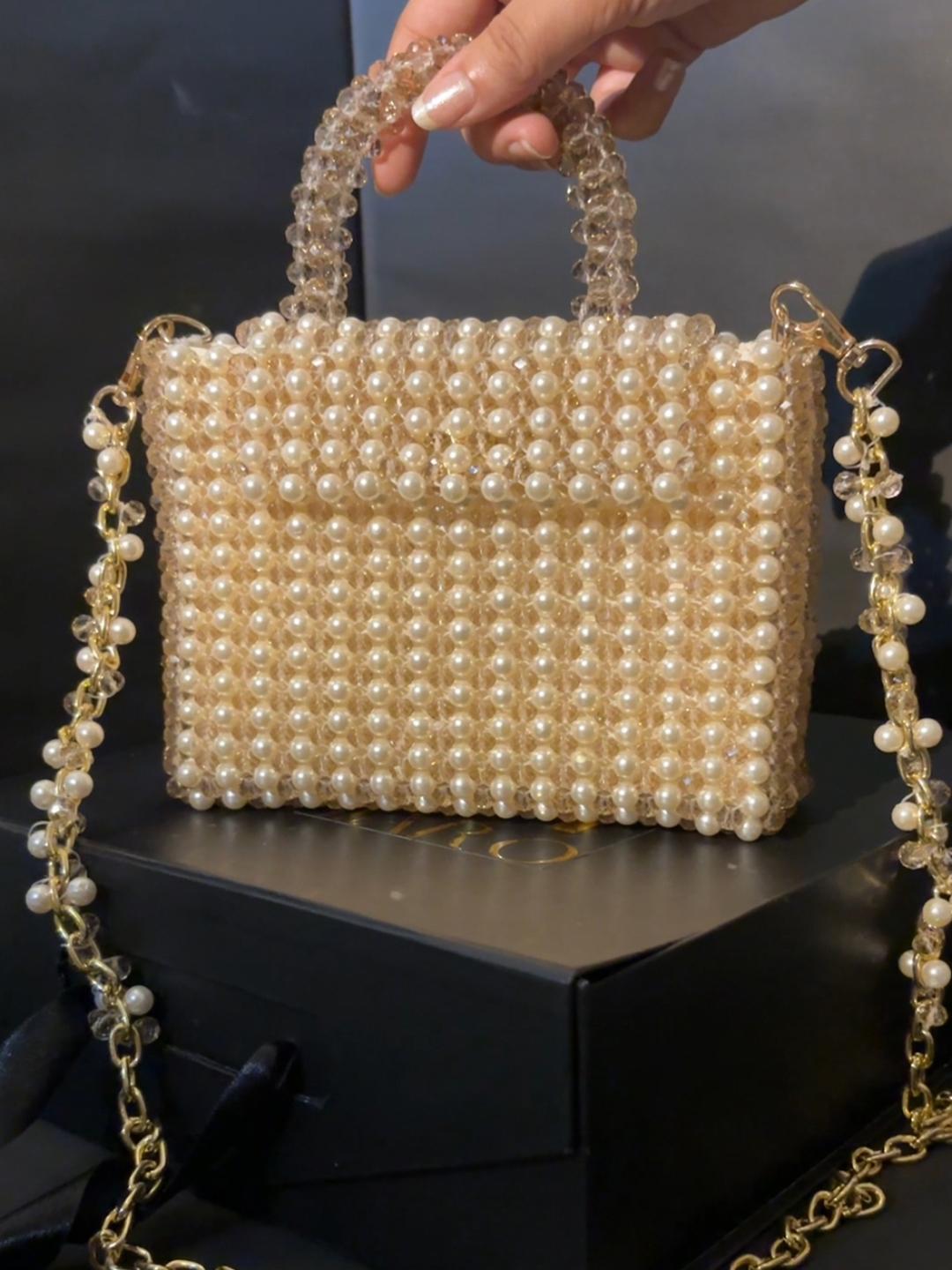 Buy Chiaro Women Pearl Embellished Structured Handheld Bag - Handbags ...