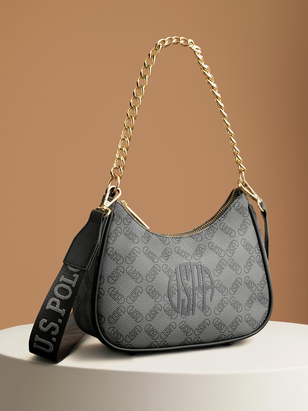Buy U.S. Polo Assn. Women Cathay Off White Monogram Shoulder Handbag ...