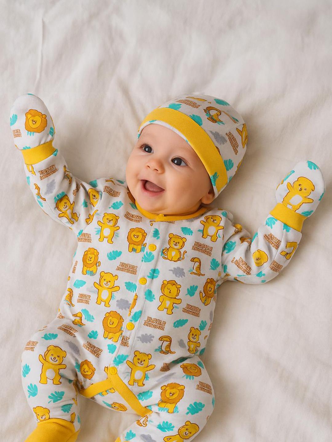 Buy MeeMee Infants 7 Pcs Printed Pure Cotton Baby Apparel Gift Set ...