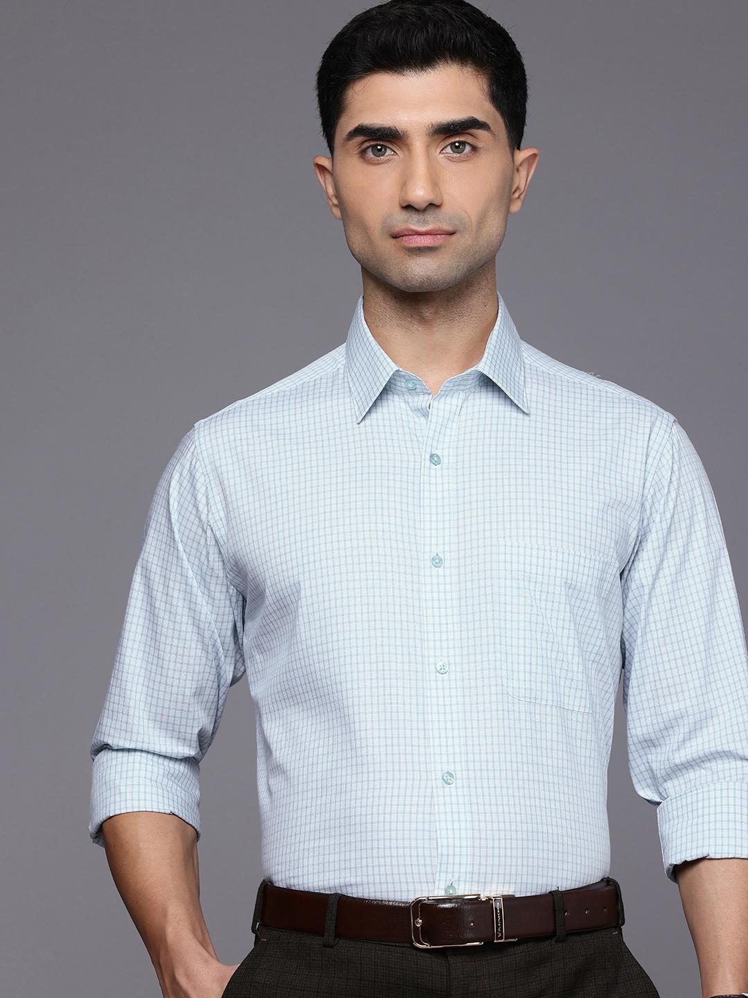 Buy Raymond Slim Fit Checked Pure Cotton Formal Shirt - Shirts for Men ...