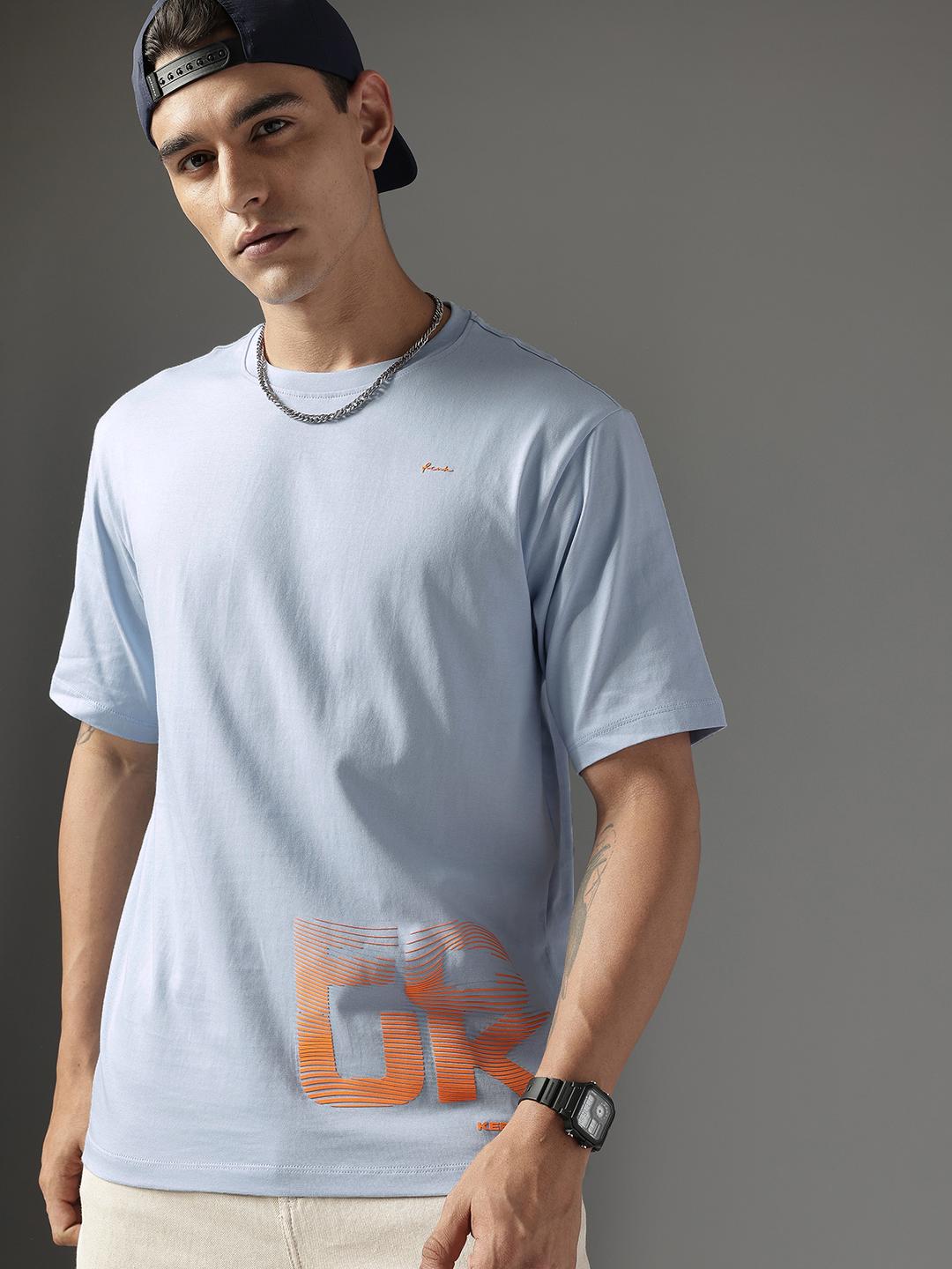 Buy FCUK Brand Logo Printed Drop Shoulder Sleeves Pure Cotton Relaxed ...