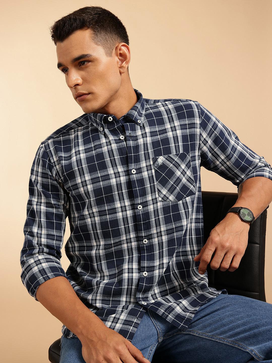 Buy French Connection Checked Slim Fit Pure Cotton Casual Shirt ...