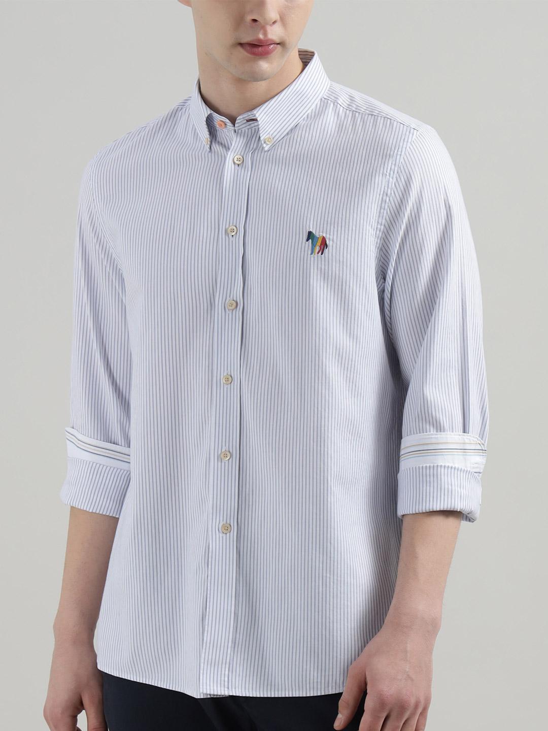 Buy PS By Paul Smith Men Regular Fit Button Down Collar Vertical ...