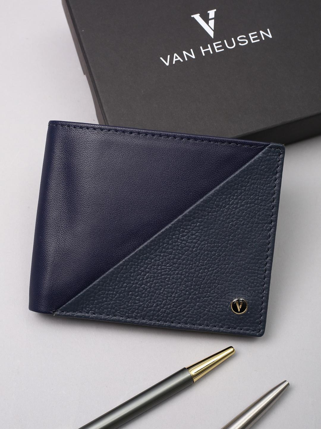 Buy Van Heusen Men Textured Leather Two Fold Wallet - Wallets for Men ...