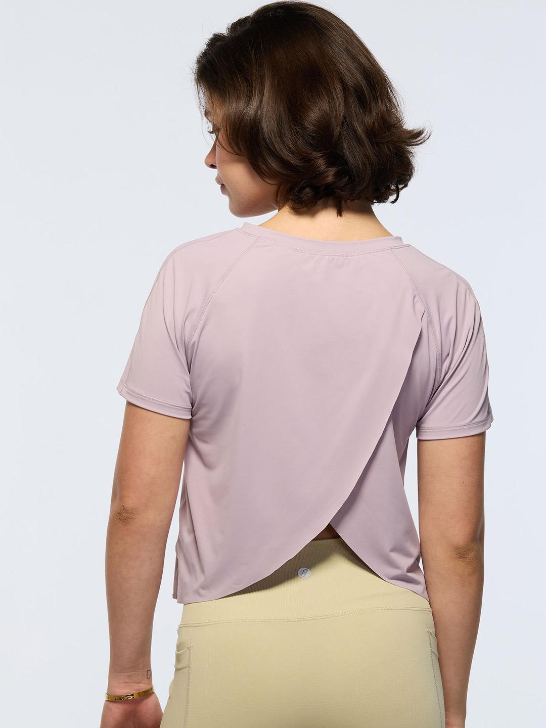 Buy CAVA Light Mauve Overlap Tee - Tops for Women 32741453 | Myntra