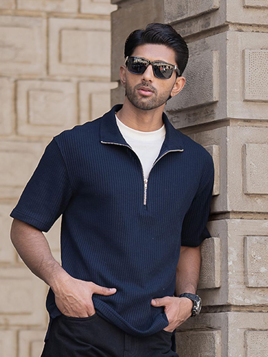 Buy Powerlook Men Solid Polo Collar Cotton T Shirt - Tshirts for Men ...
