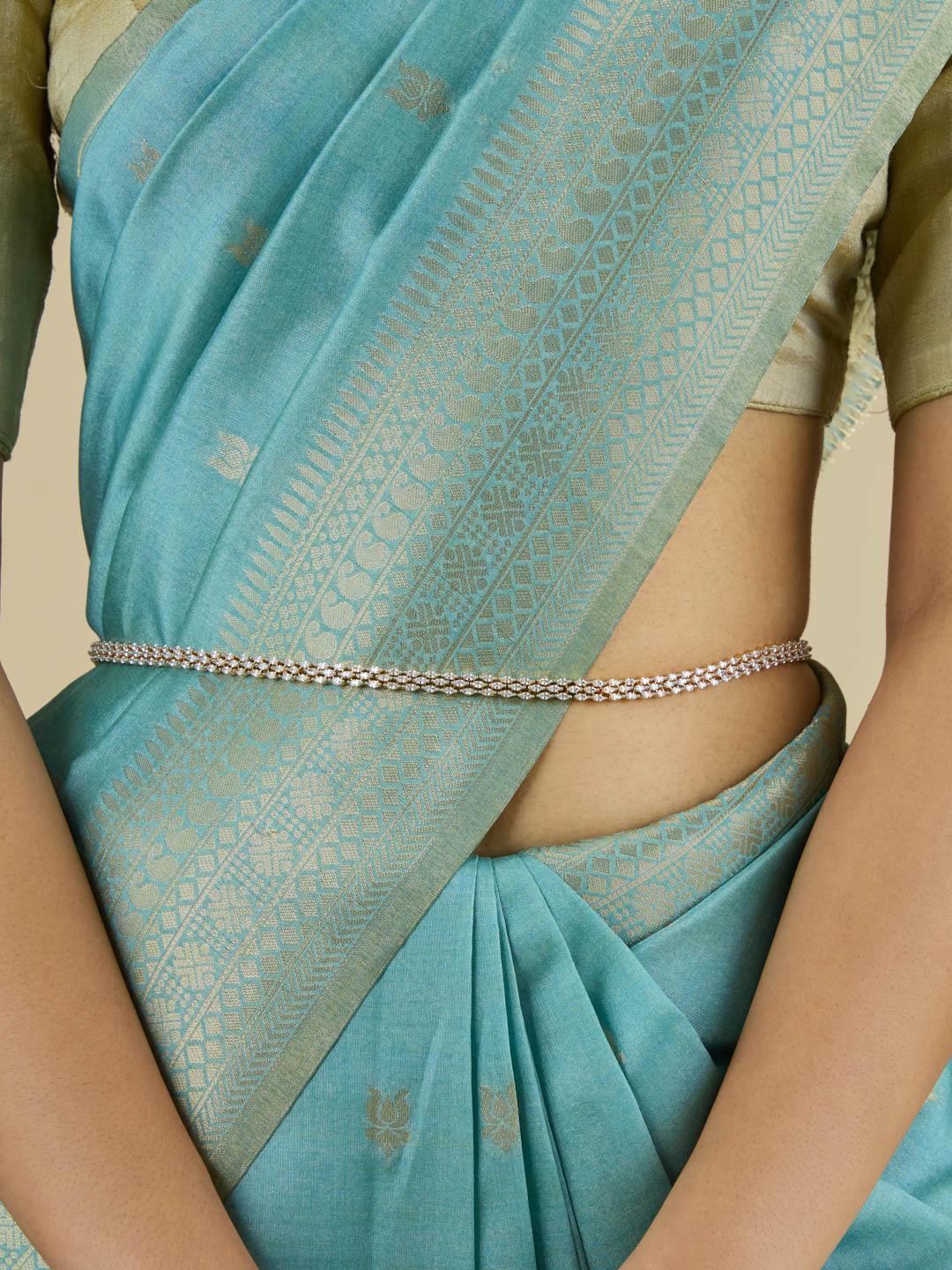 Buy Kushal's Fashion Jewellery Cubic Zirconia Studded Waist Chain Saree ...