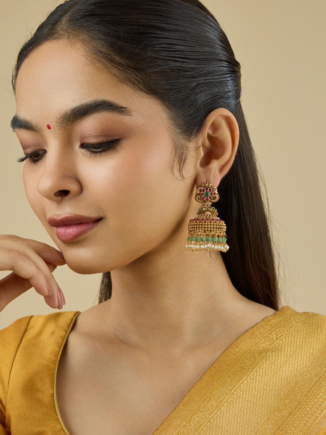 Buy Kushal's Fashion Jewellery Gold Plated Dome Shaped Artificial ...