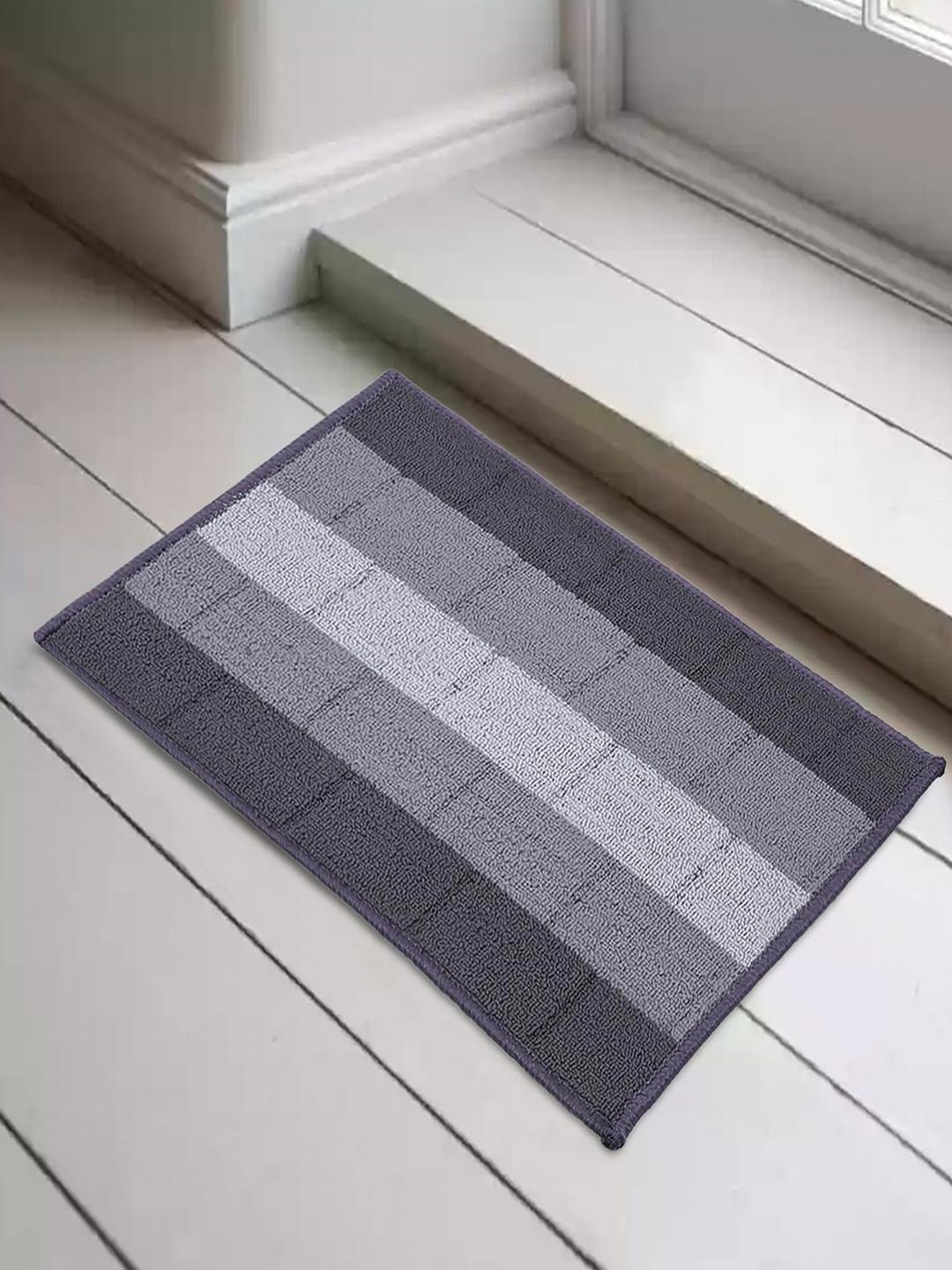 Buy Status IRIS Grey Checked Rectangular Shaped Anti Slip Doormat ...