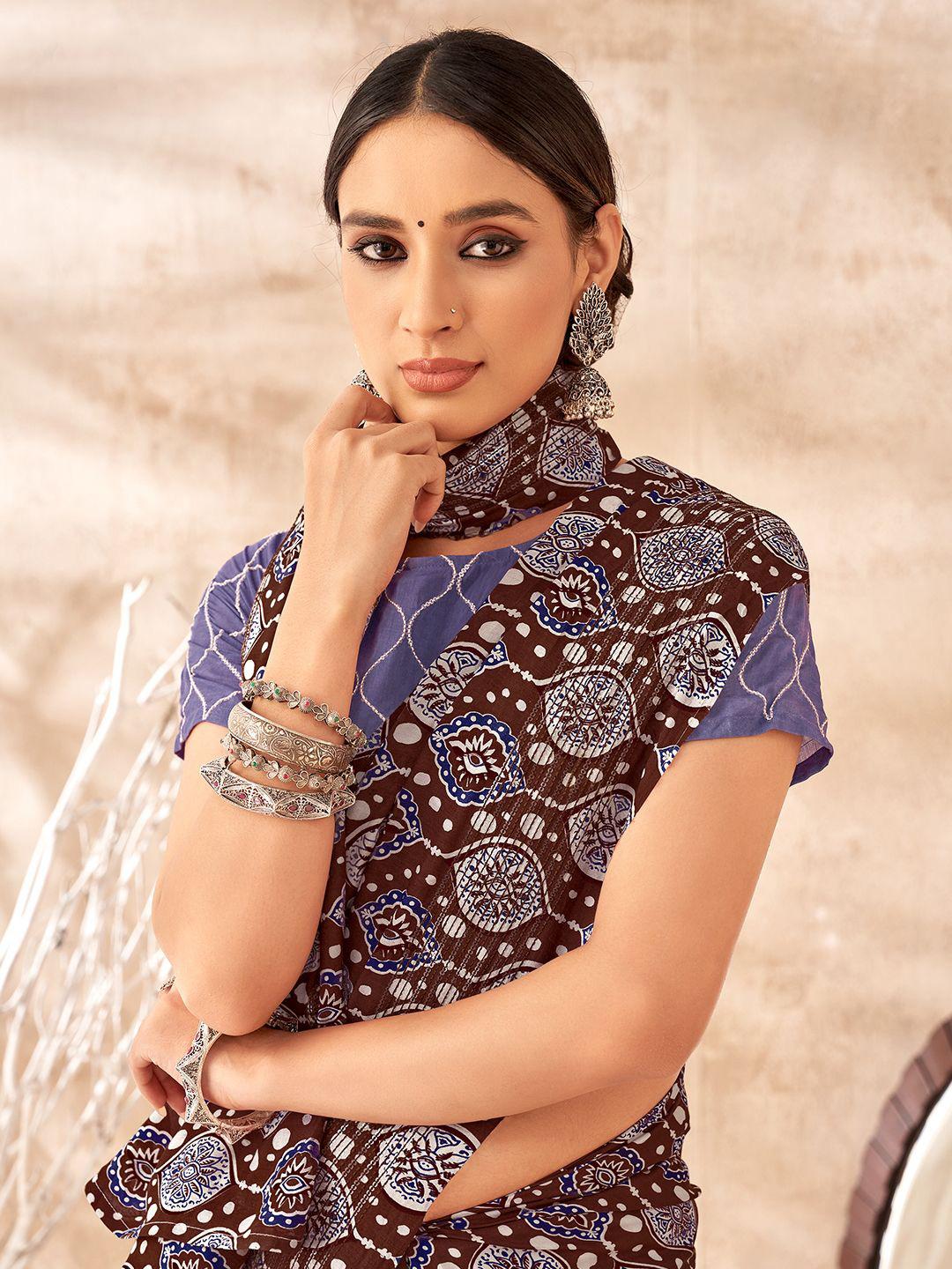 Buy SARHA Ethnic Motifs Printed Pure Georgette Saree - Sarees for Women ...